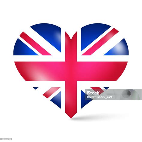 영국 벡터 일러스트의 3d 광택 심장 모양 국기 3차원 형태에 대한 스톡 벡터 아트 및 기타 이미지 3차원 형태 국가 지리적 지역 국기 Istock