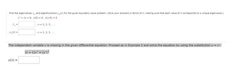 Solved Find the eigenvalues λn and eigenfunctions yn x for Chegg