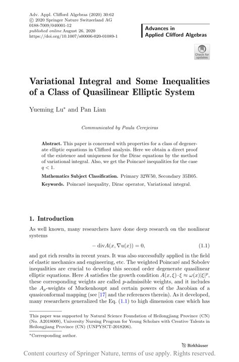 Variational Integral And Some Inequalities Of A Class Of Quasilinear Elliptic System
