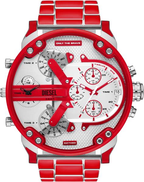 Diesel Mens 57mm Mr Daddy 2 0 Quartz Stainless Steel And Enamel