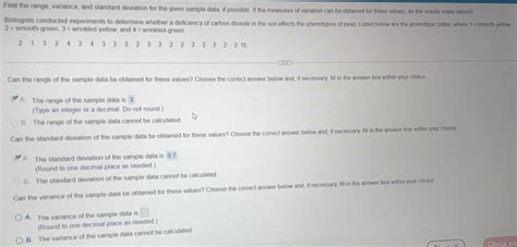 [answered] Find The Range Variance And Standard Deviation For The Kunduz