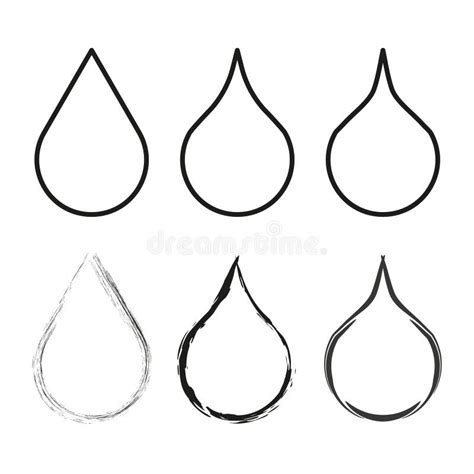 Drop Shapes Collection Different Outlines And Styles Black Ink Designs Vector Illustration Drop Shapes Collection Different Outlines And Styles Black Ink Designs Vector Illustration