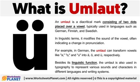 What Is Umlaut Definition Of Umalut