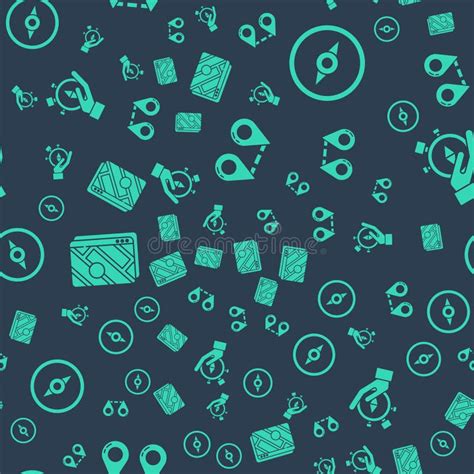 Set Route Location Compass Infographic Of City Map Navigation And Compass On Seamless Pattern