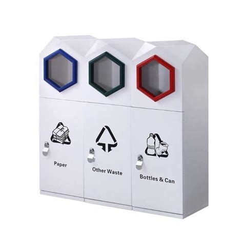 Indoor Dustbins Triple Classification Trash Can Recycling Bin With