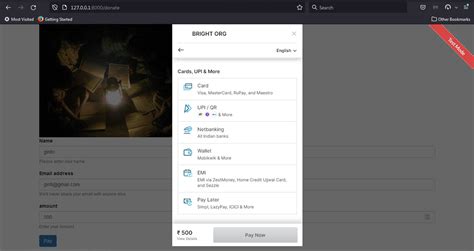 GitHub Ginnto Payment Gateway Payment Gateway Added To A Simple Donation Website Razorpay