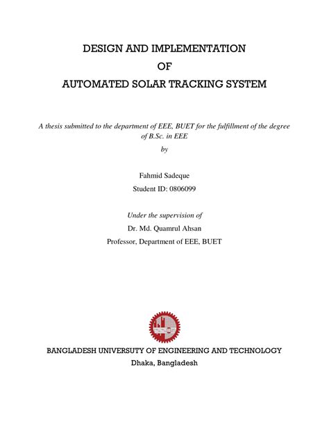 Pdf Design And Implementation Of Automated Solar Tracking System