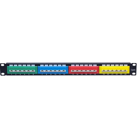 Atlantic 24 Port Cat6 Utp Patch Panel 1u Rack Mount 45° Angled Desi