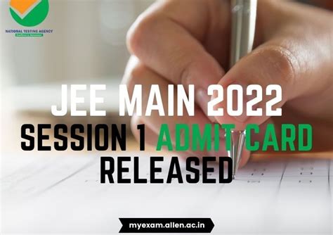 JEE Main Session 1 Admit Card Released Archives My Exam EduBlog Of ALLEN Career Institute