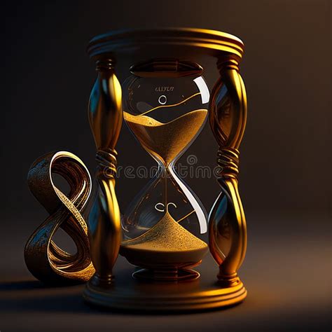 A Gold Hourglass With An Infinity Figure Generated Ai Stock Illustration Illustration Of