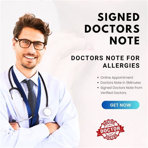 Doctors Note For Allergies Template Printable Pdf