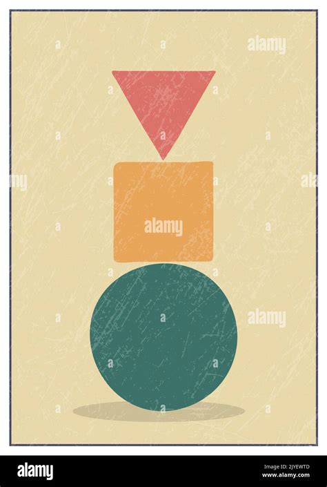 Abstract Vector Composition With Grunge Texture A Wall Drawing Poster