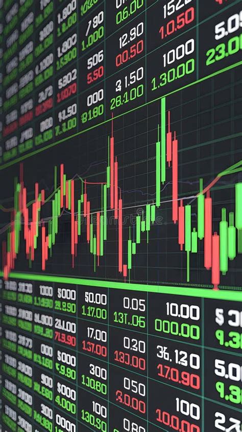 Digital Display Of Colorful Bar Graphs Shows Fluctuating Market Trends Dynamically Stock