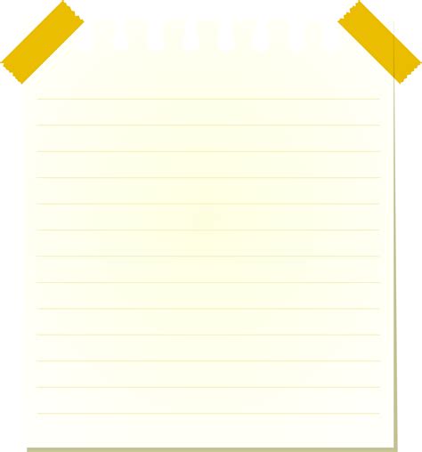 A Lined Note Paper Covered With Transparent Tape On A Yellow Background