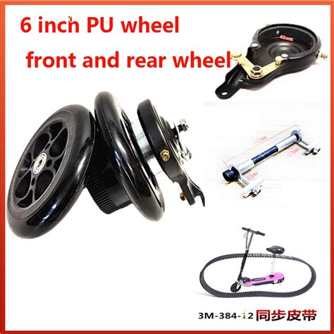 소형 서핑 전기 스케이트 보드 접이식 미니 배터리 자동차 타이어 앞뒤 바퀴 6 인치 벨트 솔리드 Pu 휠 개조