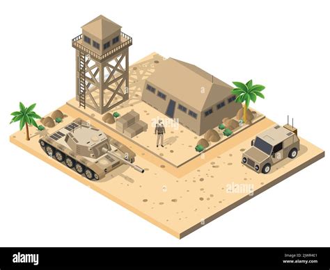 Module Base Camp Object Element For Building Design Army Armed Stock