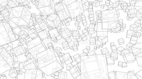 Wireframe Boxes Sketch Style Stock Illustration Illustration Of Perspective Geometric 348843667