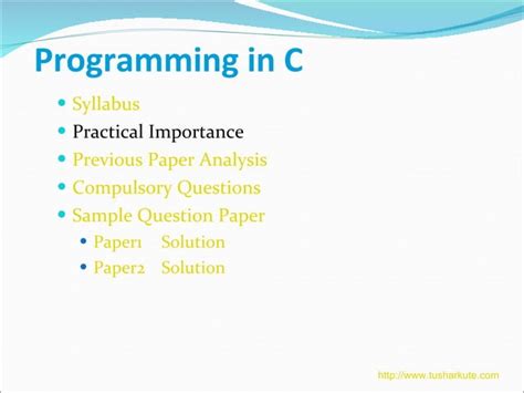 Study Techniques Of Programming In C At Kkwpss