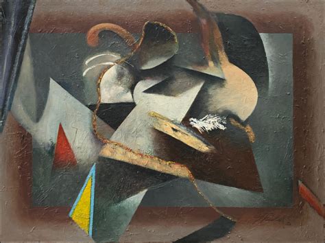 William Shields 1994 Eye On The Pie Ii Abstract Oil Painting