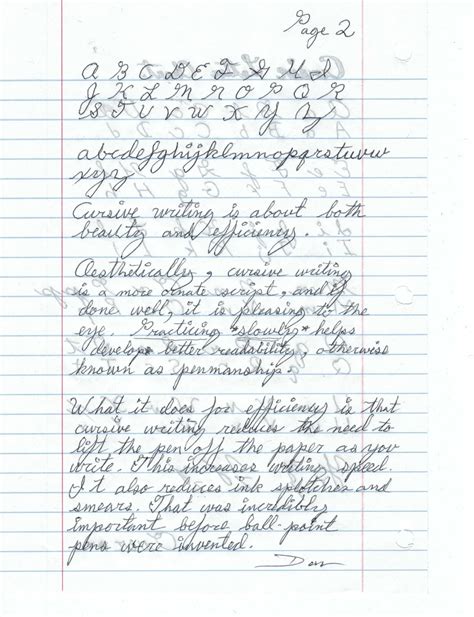 Pen Pals On Paper Book Project Cursive Writing Chart A Rosetta Stone For Cursive Writing