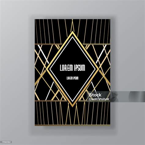 아르 데코 아트 노보 스타일 페이지 템플릿 고급 우아한 라인 질감 질감 기하학적 빈티지 개츠비 개념 0명에 대한 스톡 벡터 아트