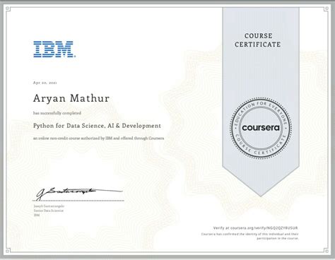 Aryan Mathur On Linkedin Python Programmer Coursera Ibm Certificateofcompletion