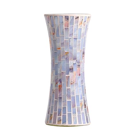 Lark Manor™ Mosaic Ceramic Glass Vase Large Sized Handmade Glass Vase