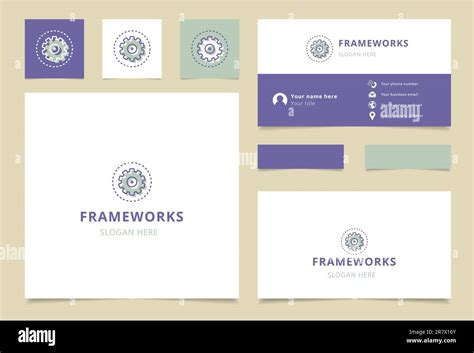 Frameworks Logo Design With Editable Slogan Branding Book And Business Card Template Stock