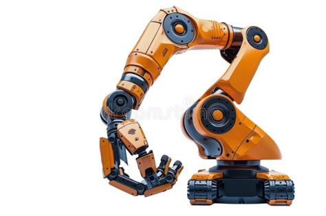 A Robotic Arm Assembling Parts On A White Background Stock Image