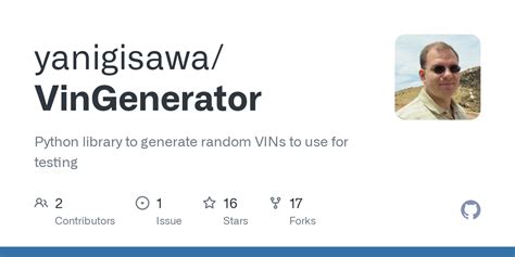 Github Yanigisawa Vingenerator Python Library To Generate Random Vins To Use For Testing