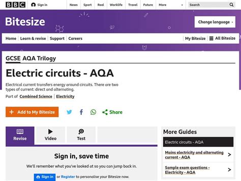 Bbc Gcse Bitesize Electric Circuits Aqa Unit Plan For 9th 10th Bbc Gcse Bitesize Electric Circuits Aqa Unit Plan For 9th 10th