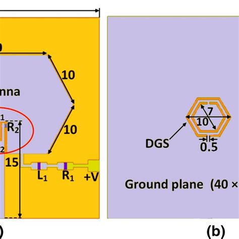 Layout Of The Proposed Frequency Reconfigurable Patch Antenna For Iota Download Scientific