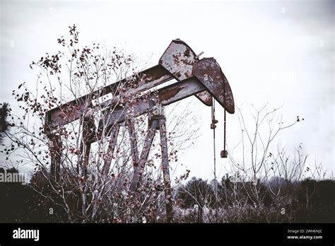 An Old Pumpjack Sometimes Called A Grasshopper Oil Pump Somewhere In