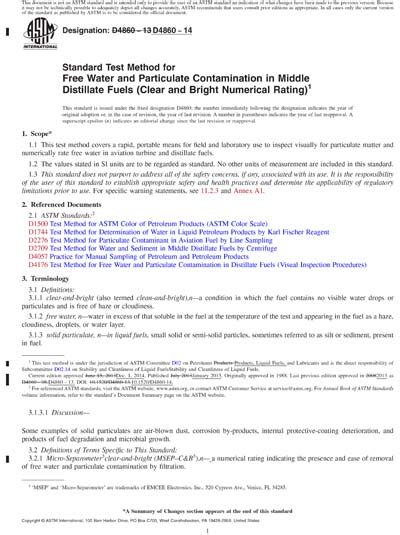 Astm D4860 14 Red Standard Test Method For Free Water And Particulate Contamination In Middle
