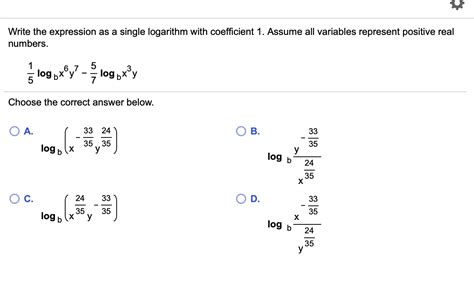 Solved O Write The Expression As A Single Logarithm With Chegg Com