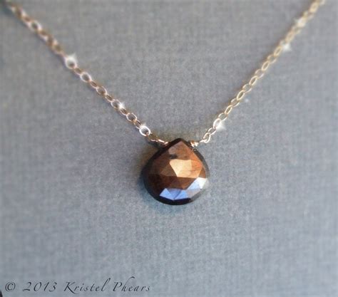 Genuine Sapphire Necklace Chocolate Natural Sapphire Gold Or Silver
