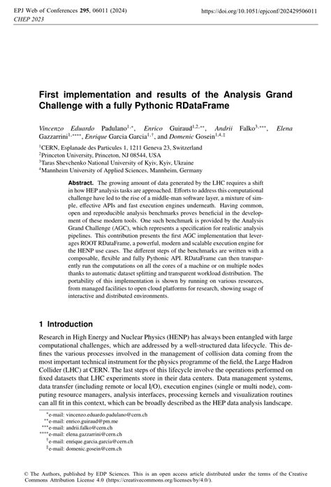 Pdf First Implementation And Results Of The Analysis Grand Challenge