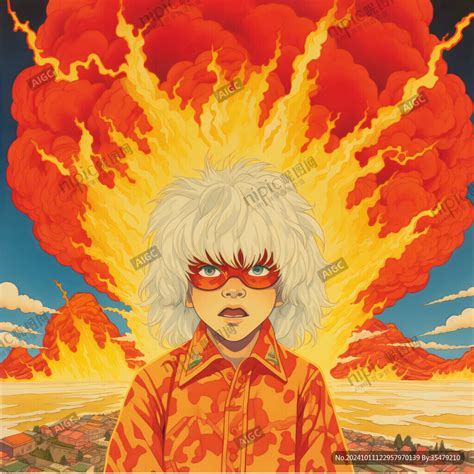 Ai创作图躁点插画 人物情绪插画 膨胀风海报 视觉冲击力广告装饰画 烧脑海报 独特个性创新插画插图 火气海报 电影原画插画海报 电影插画原画