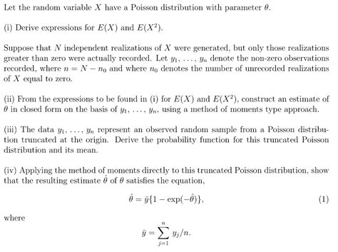 Solved Let The Random Variable X Have A Poisson Distribution