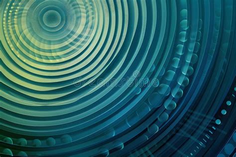 Abstract Teal And Green Concentric Circles Ripple Design Visualizing Data Flow And Dynamic
