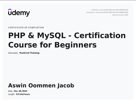 Aswin Jacob On Linkedin Webdevelopment Php Mysql Udemy