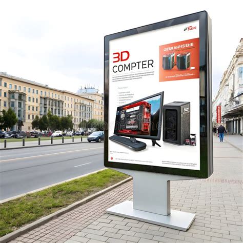 3d Computer Advertisement Isolated On White Background Stock