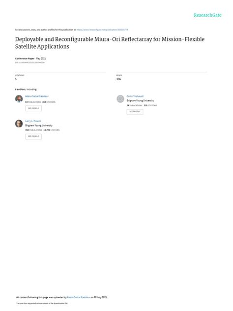 Deployable And Reconfigurable Miura Ori Reflectarray For Mission Flexible Satellite Applications