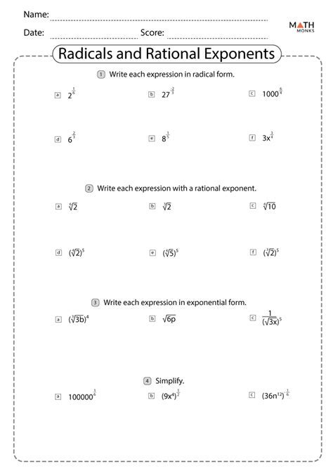 Exponents And Radicals Worksheet Live Worksheets Worksheets Library