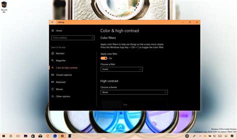 how to enable color filters in the windows 10 fall creators update