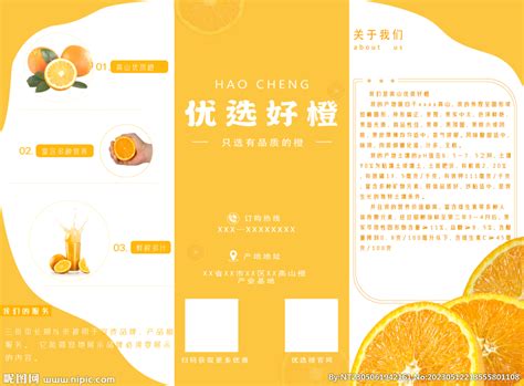 橙子三折页设计图psd分层素材psd分层素材设计图库昵图网