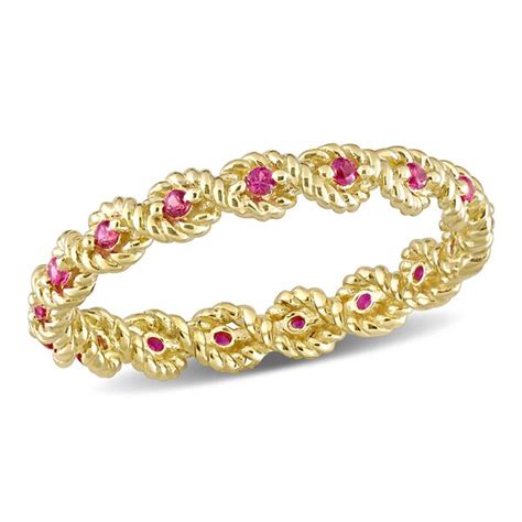 Gemstone Jewelry 14 Ct Tgw Created Ruby Infinity Eternity Ring In