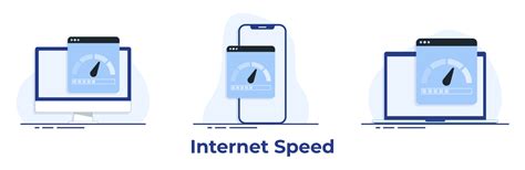 Smartphone Laptop And Computer With Internet Connection Speed Test On