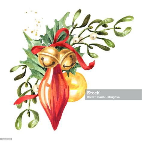 크리스마스와 새해 복 많이 받으세요 축제 장식으로 인사말 카드 또는 전단지 엽서 소책자 전단지 흰색 배경에 고립 된 손으로 그린 수채화 그림 12월 31일에 대한 스톡 벡터