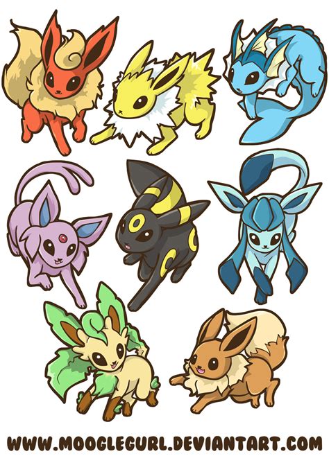 Eevee Evolutions By MoogleGurl On DeviantArt